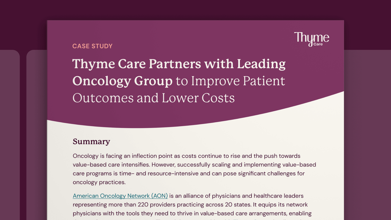 Case Study: AON's Partnership with Thyme Care